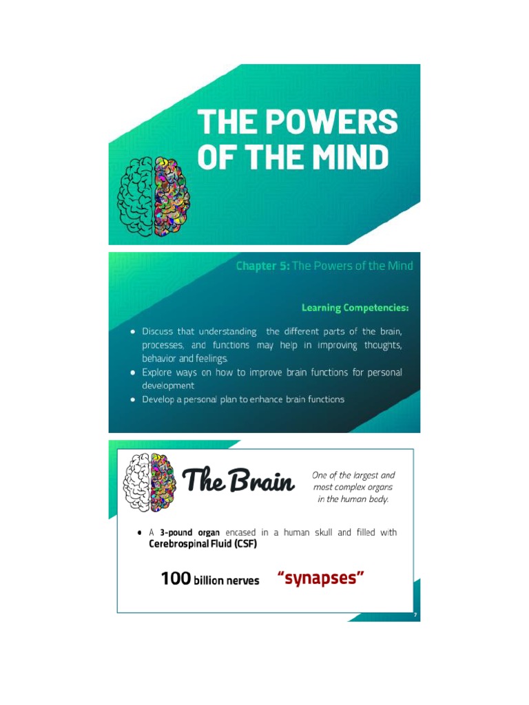 Lesson 5 The Power of The Mind | PDF