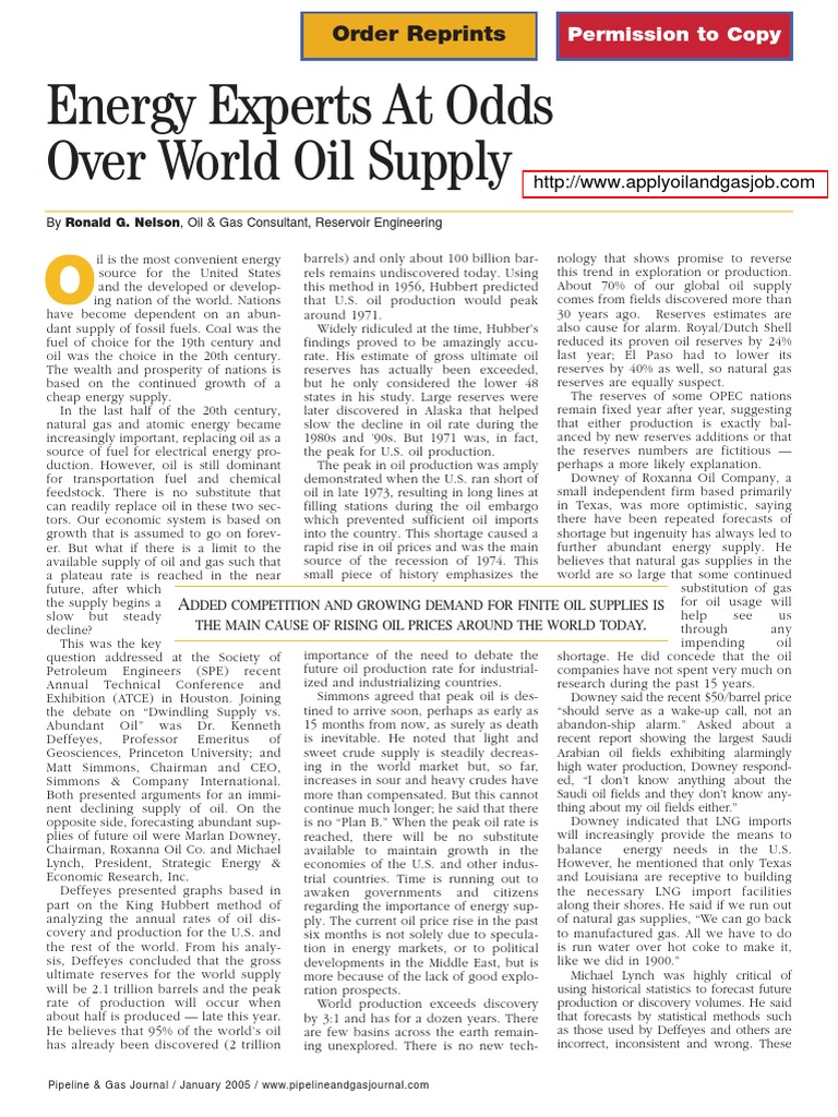 Pipeline and Gas Journal | PDF | Petroleum | Peak Oil
