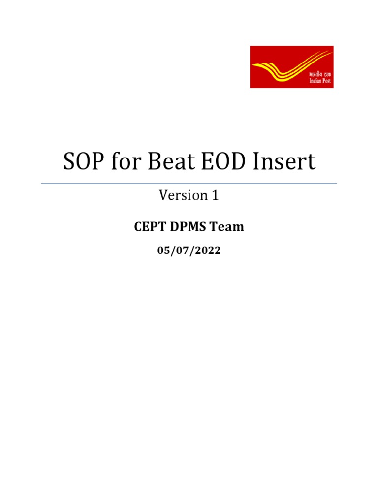 Beat Eod Insert Sop | PDF | Computing | Software