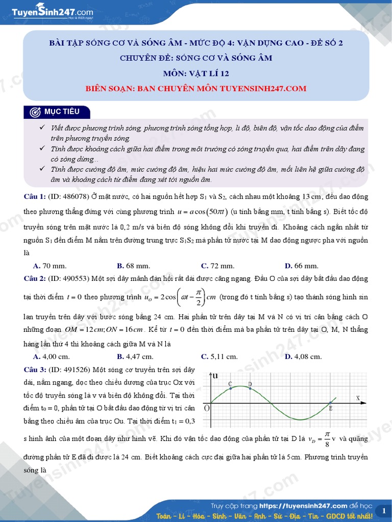 TS247 DT Bai Tap Song Co Va Song Am Muc Do 4 Van Dung Cao de So 2 ...
