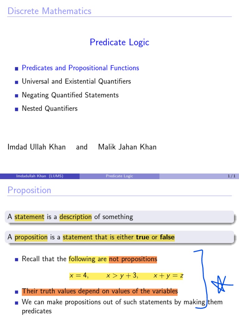Understanding Predicate Logic Concepts | PDF | Proposition | Logic