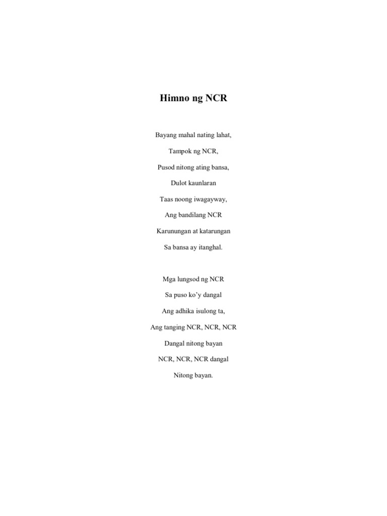 Himno Ng Ncr Pdf