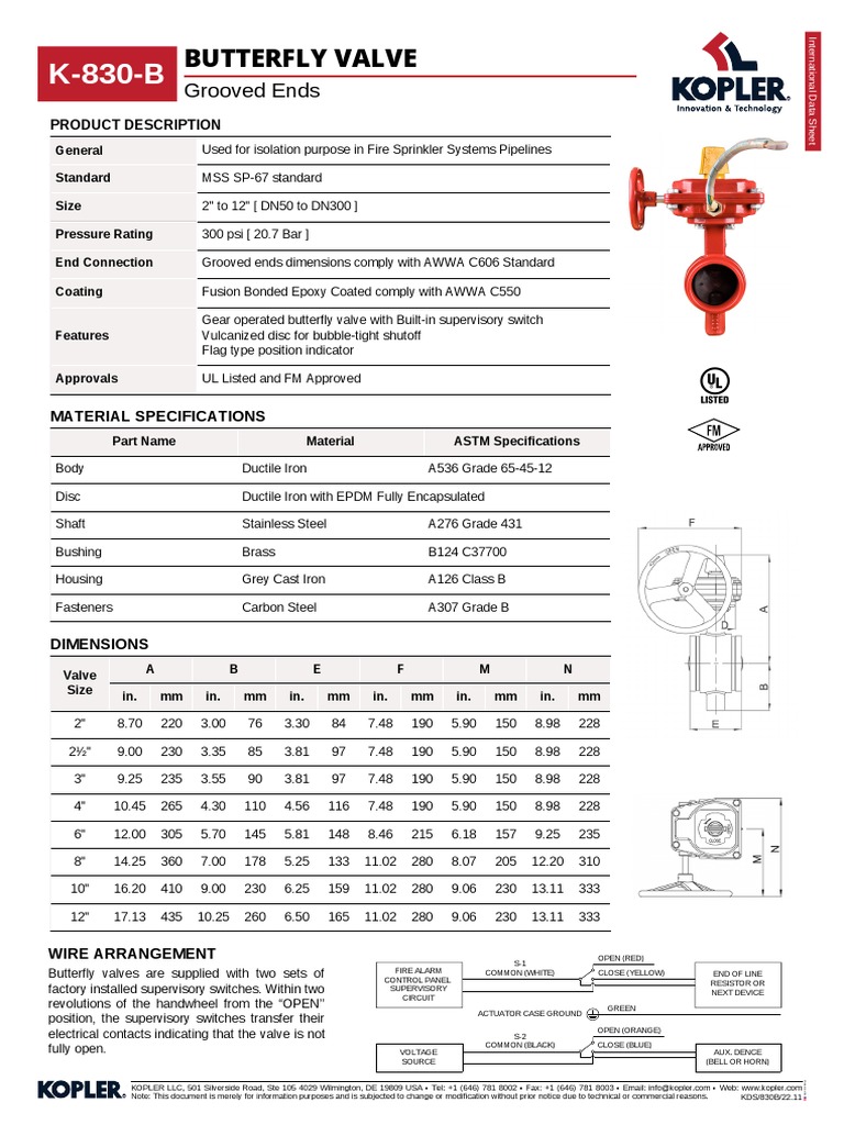 K-830-B, BFV | PDF | Valve | Materials