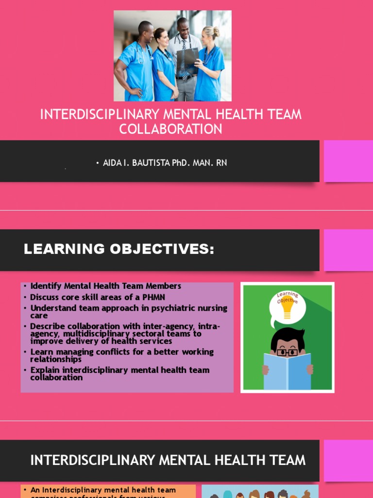 Week 14 LEC Interdisciplinary Mental Health Team Collaboration BAUTISTA ...