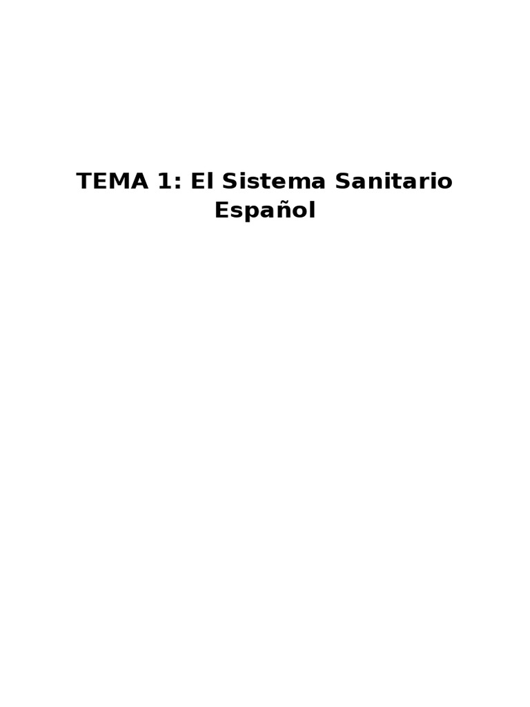 Sistema Sanitario Español | PDF | Hospital | Sistema de salud