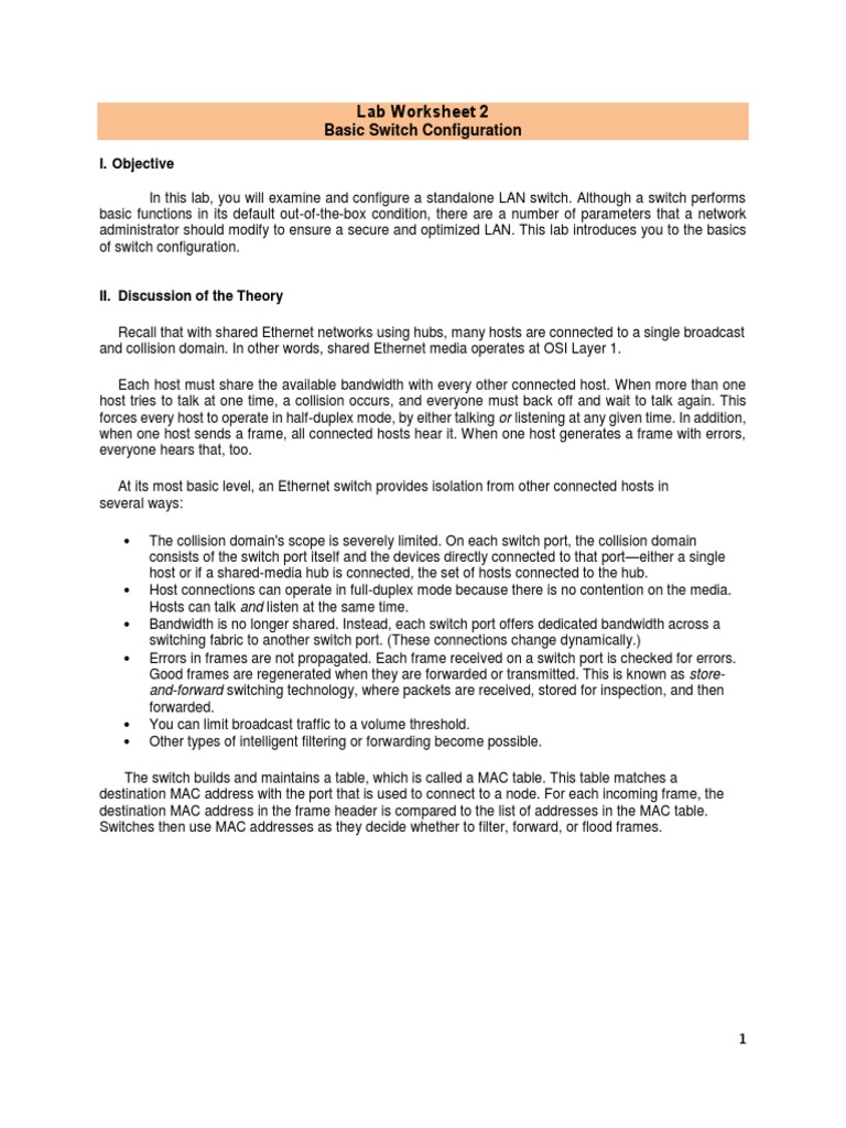 2 Basic Switch Configuration | PDF | Network Switch | Router (Computing)