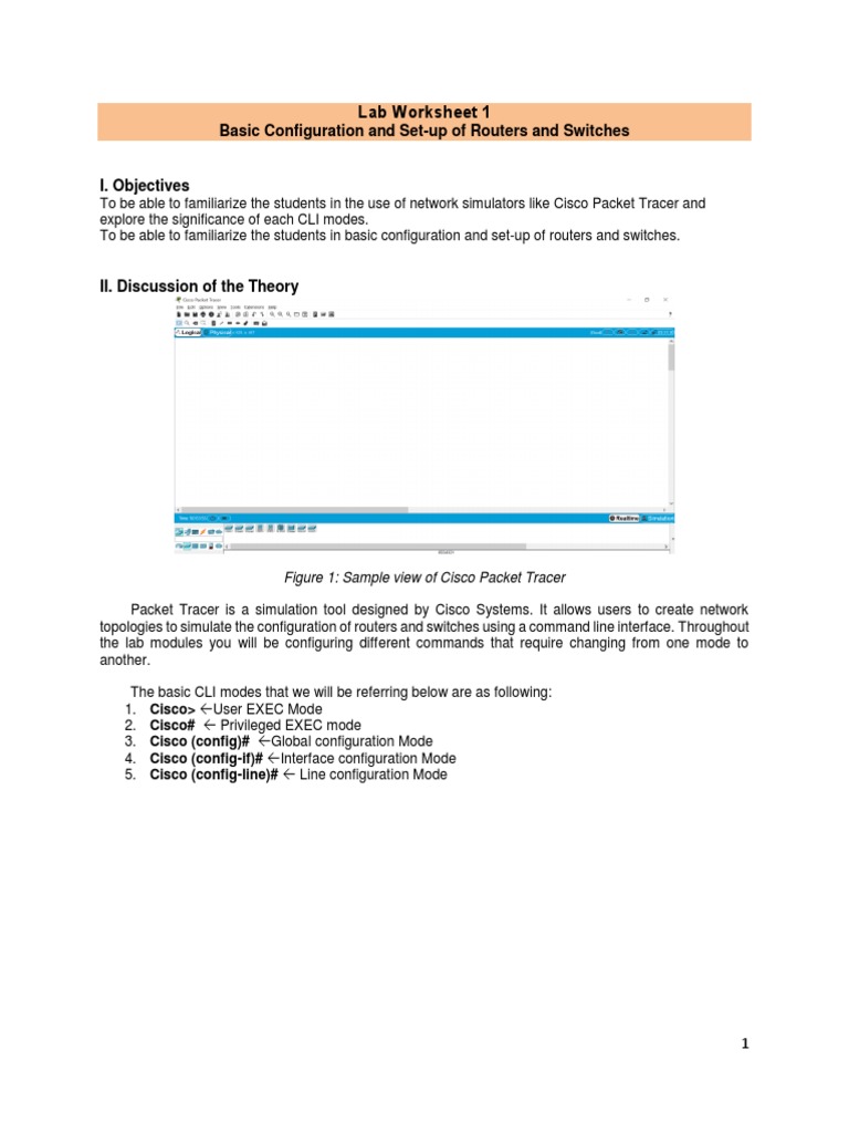 1 Basic Configuration and Set-Up of Routers and Switches | PDF | Router ...