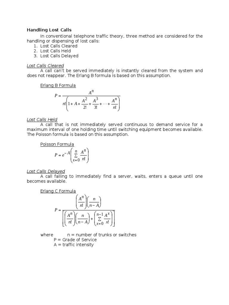 Traffic Engineering Formulas | PDF | Teaching Methods & Materials