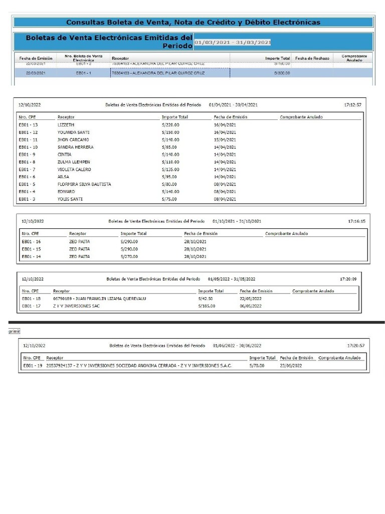 Boletas de Venta | PDF