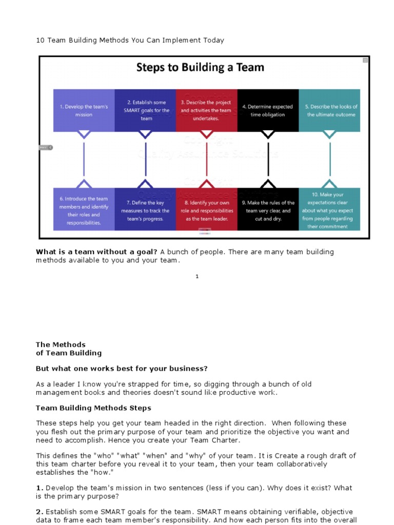 10 Team Building Methods You Can Implement Today | PDF