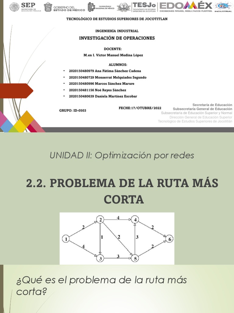 2.2 Problemas de La Ruta Mas Corta | PDF | Matemáticas discretas ...