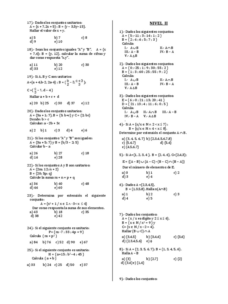 Ejercicios-21-1B - De-Conjuntos-2 | PDF