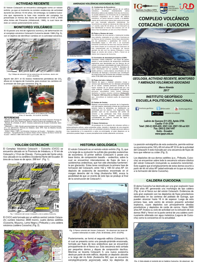 Triptico Cotacachi-Cuicocha (2017) | PDF | Volcán | Tipos de erupciones volcánicas