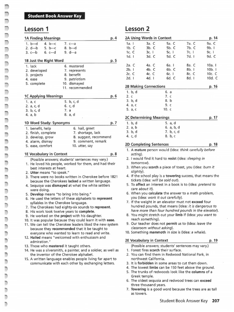 Wordly Wise Book 4 Answers | PDF