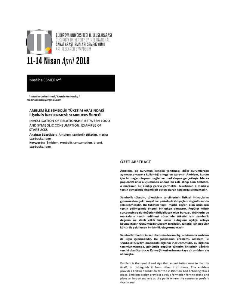 Amblem Ile Sembolik Tuketim Arasindaki I | PDF