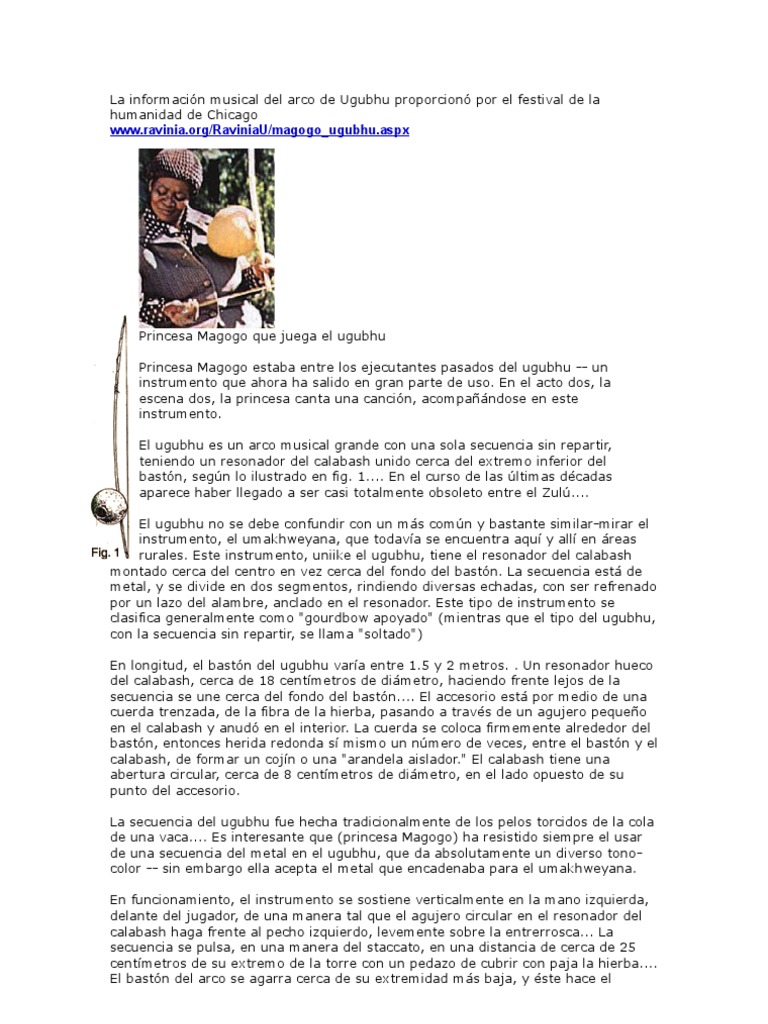 Historia y Técnica del Ugubhu Zulú | PDF | Arco y flecha | Ocio