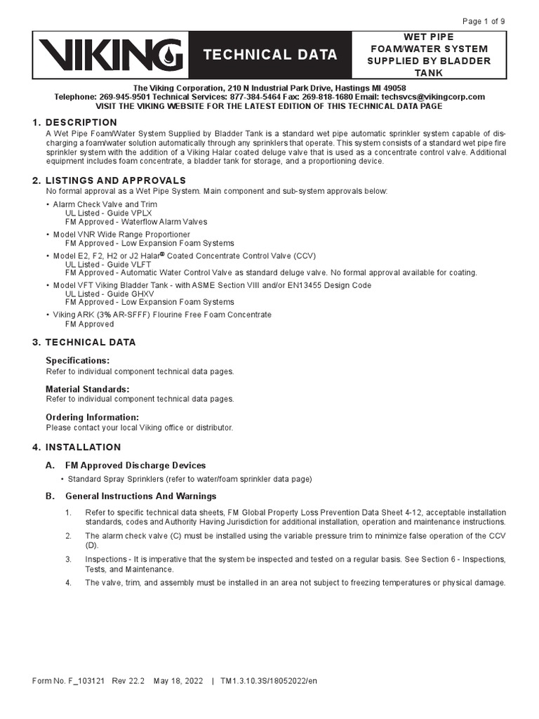 Viking Wet Foam System | PDF