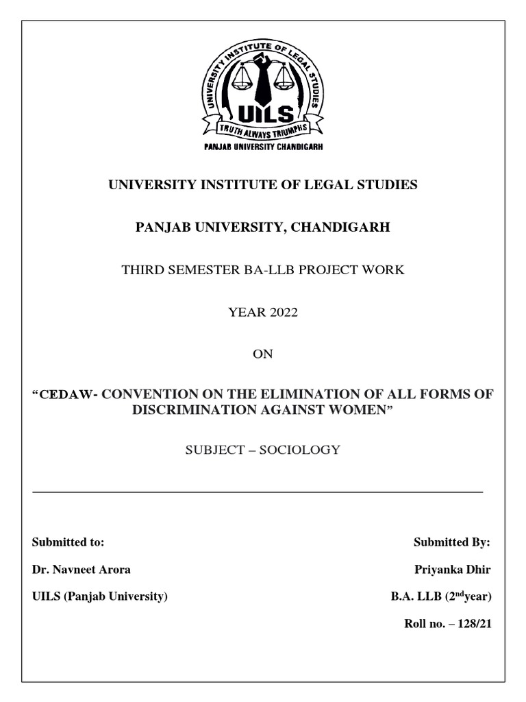 Sociology Sem 3 Project | PDF | Convention On The Elimination Of All ...