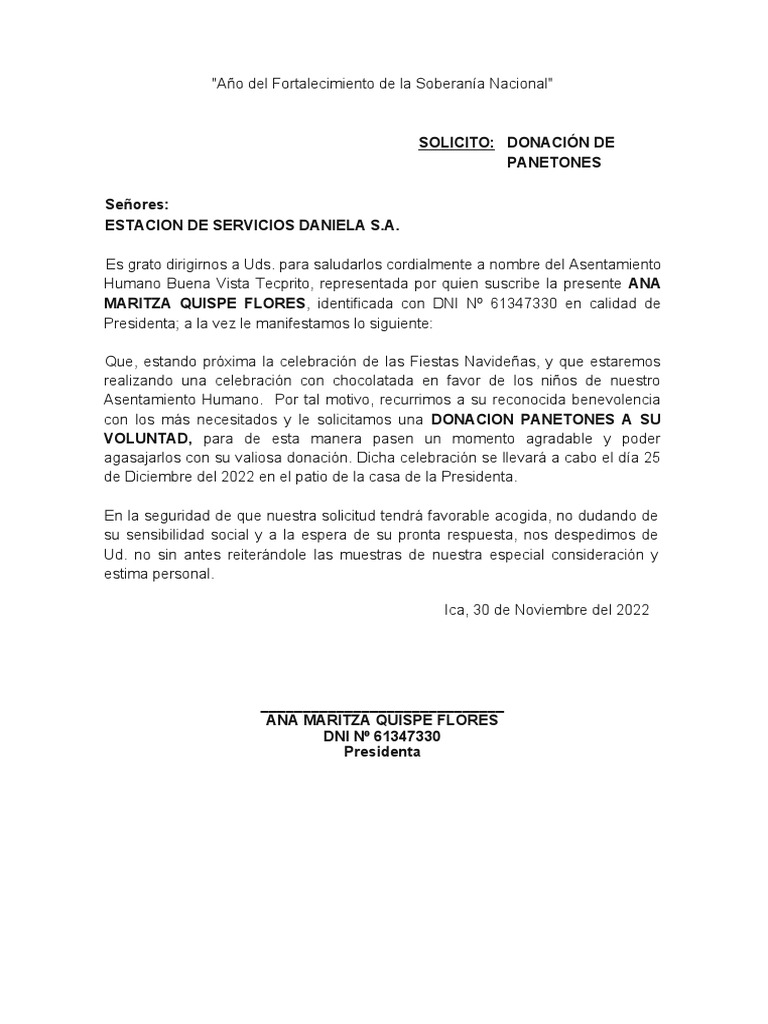 Solicitud Donaciona | PDF