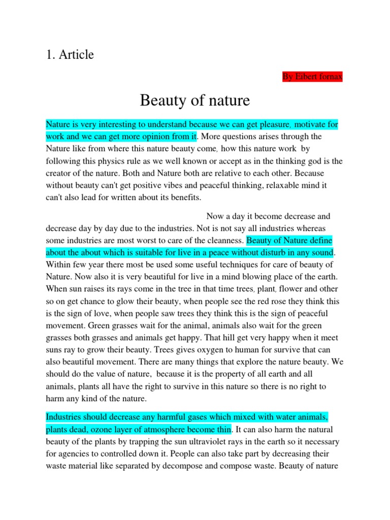 Article Beauty of The Nature | PDF | Wellness
