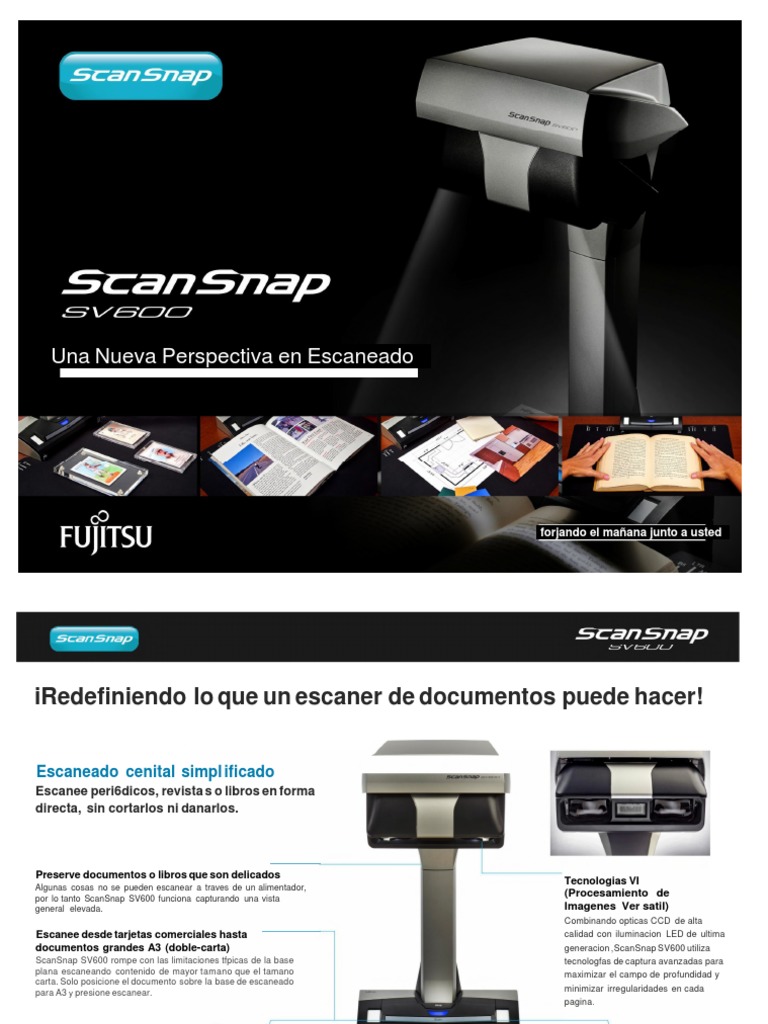 Escaner Fujitsu Scansnap SV600 Pa03641-B301-1 | PDF | Escáner de imagen | Mac OS