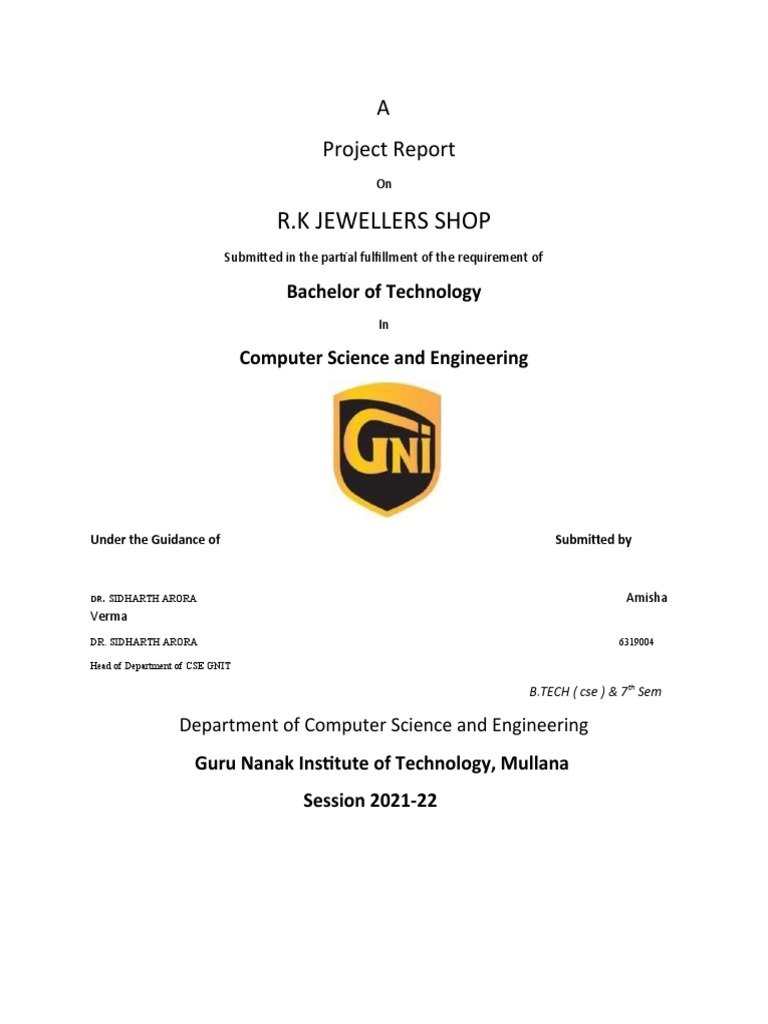 Online Jewellery Shop A Project Report S | Download Free PDF | Html | Php