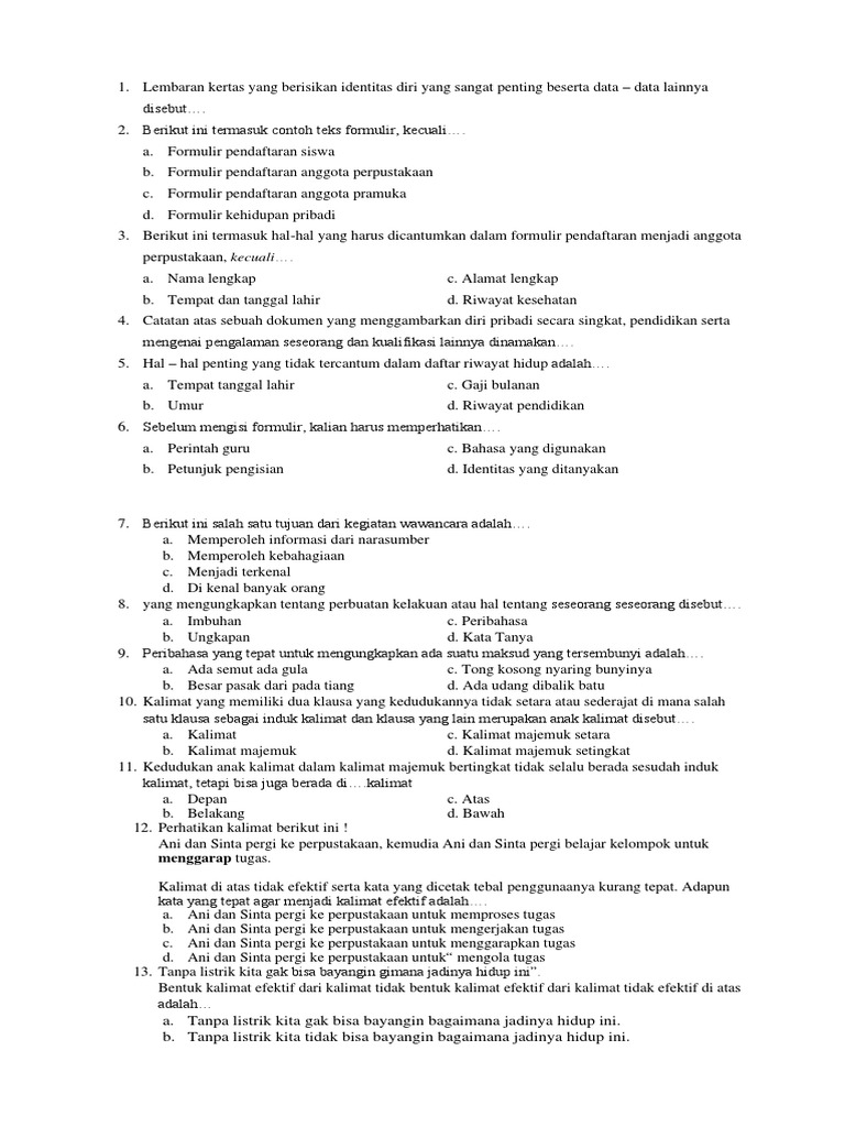 Simulasi Bahasa Indonesia VIB | PDF