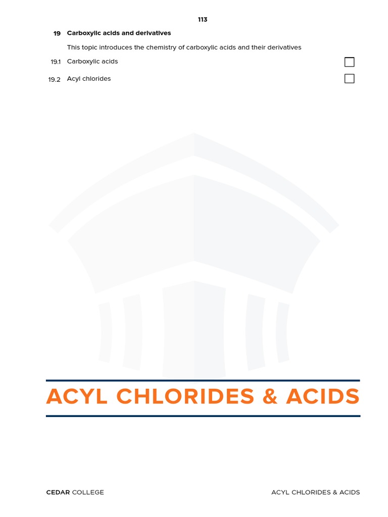 10 Acyl Chlorides and Acids Notes | PDF | Acid | Ion