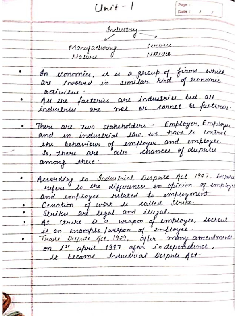 Industrial Law Notes Pdf