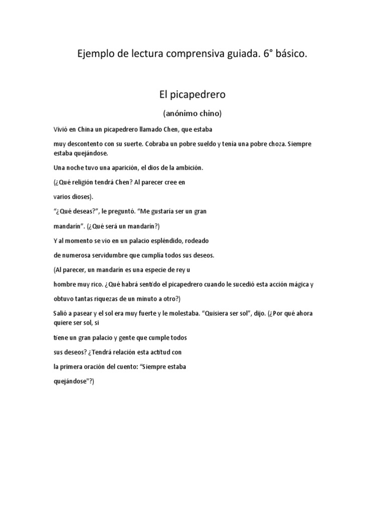 Ejemplo de Lectura Guiada 6° | PDF | Libros para adolescentes