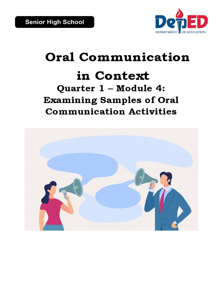 Week 4 Module 4 Oral Comm | PDF | Communication | Conversation Week 4 Module 4 Oral Comm | PDF | Communication | Conversation