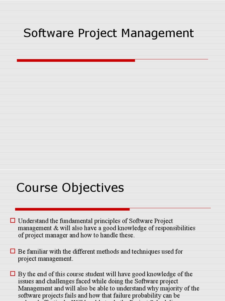 Lecture 1 Spm Introduction Pdf Project Management Software 2362