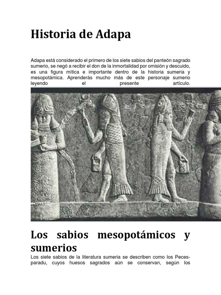 Historia de Adapa | PDF | Creencia religiosa y doctrina