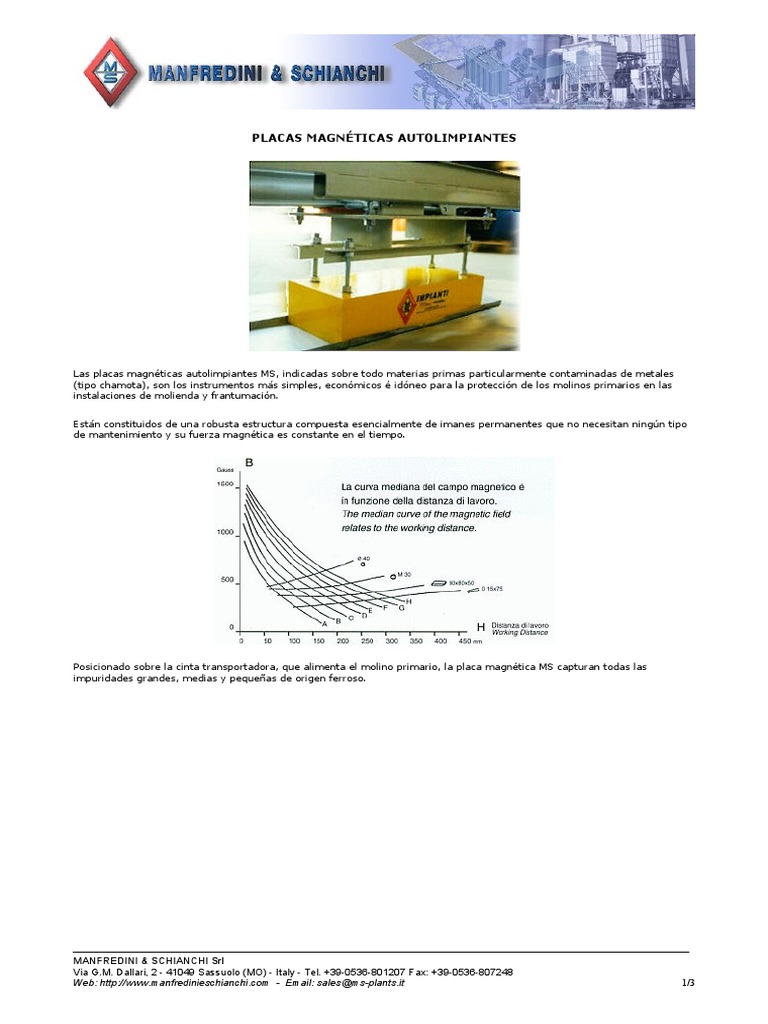 306 02 3ES Placas Magneticas Autolimpiante | PDF | Bienes manufacturados | Ingenieria Eléctrica