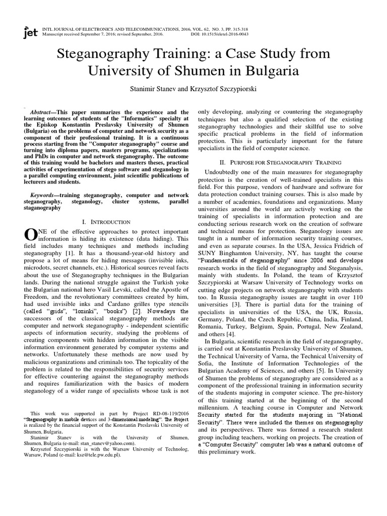 Steganography Training A Case Study | PDF | Information Age | Computing
