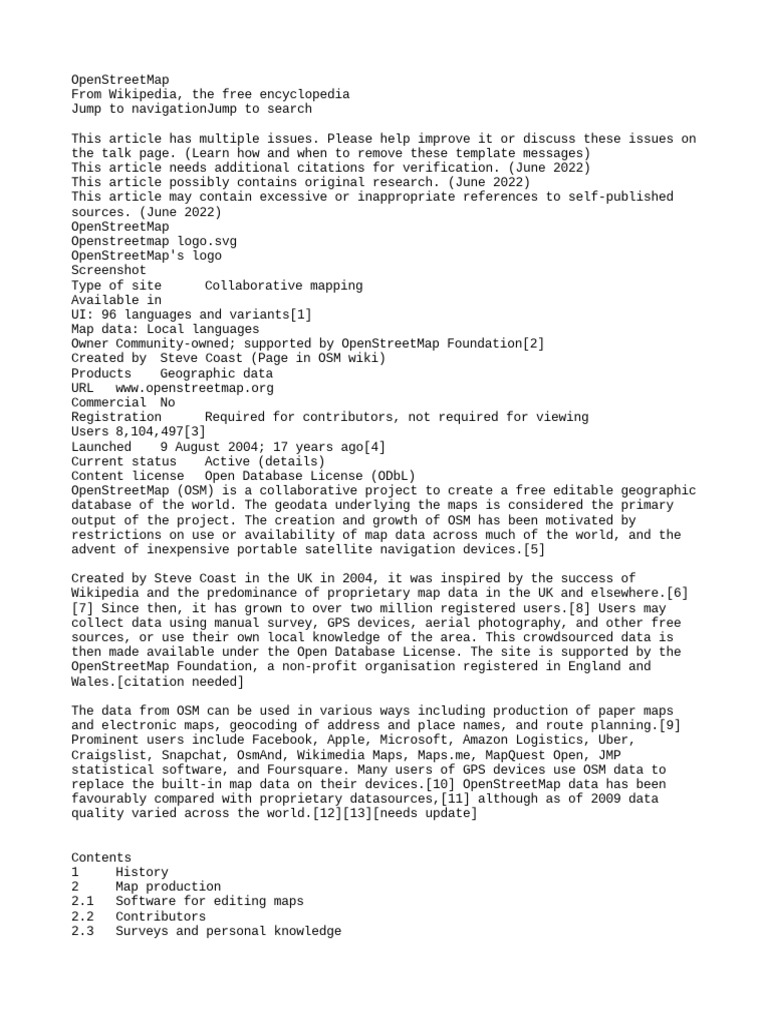 Open Street Map Pdf Data Computing
