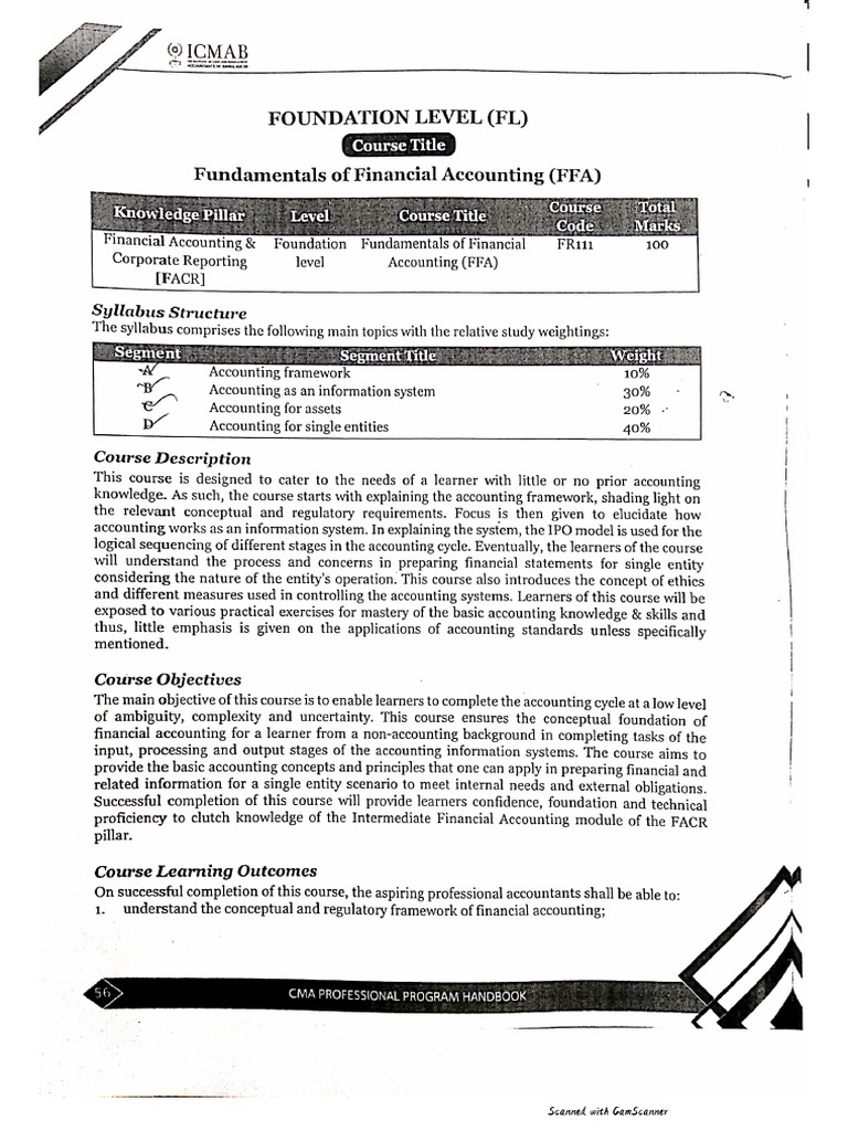 CMA 2021 Syllabus | PDF