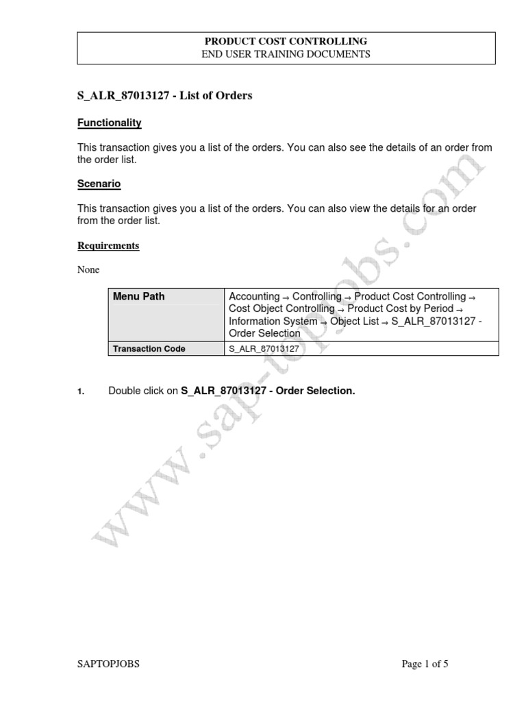 S - ALR - 87013127 List of Orders | PDF | Accounting | Software Engineering