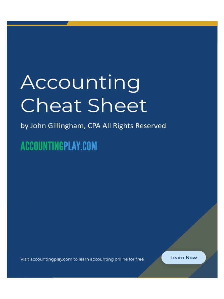 Accounting Entries CheatSheet | PDF | Debits And Credits | Equity (Finance)