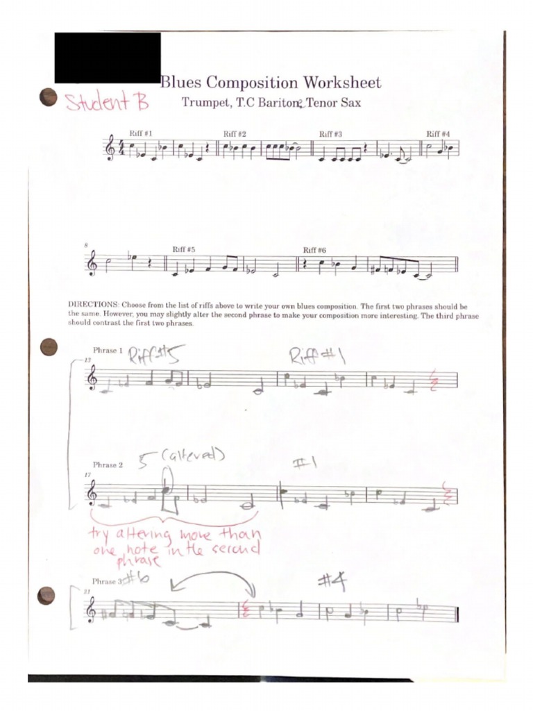 Student B Blues Composition-1 | PDF
