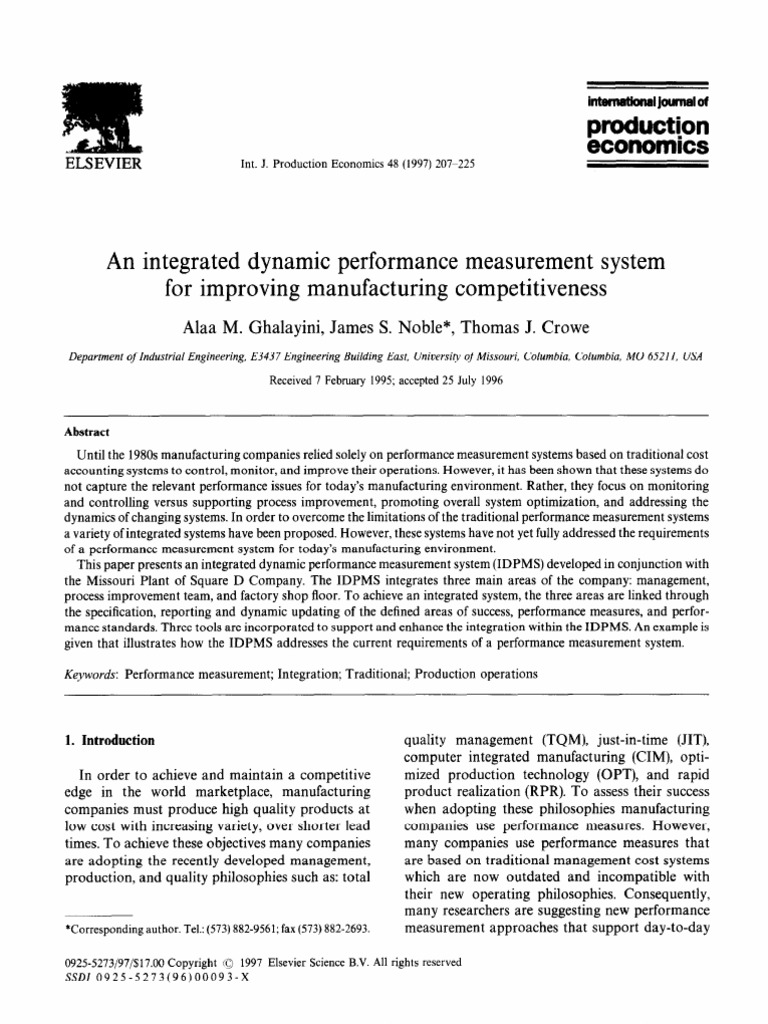 72 An Integrated Dynamic Performance Measurement System For Improving ... 72 An Integrated Dynamic Performance Measurement System For Improving ...