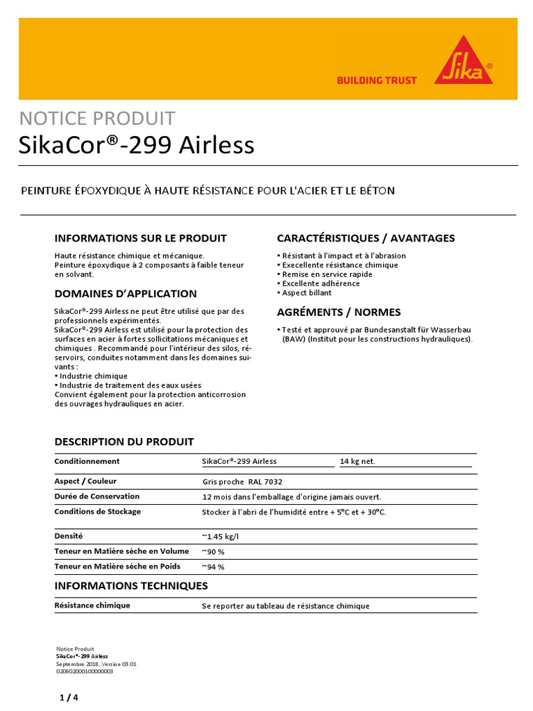 SikaCor 299 Airless | PDF | Peinture | Béton