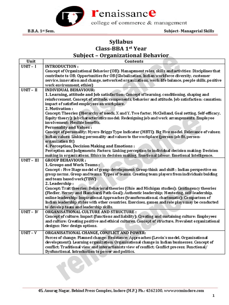 Organizational Behavior 1 | PDF | Classical Conditioning | Attitude (Psychology)