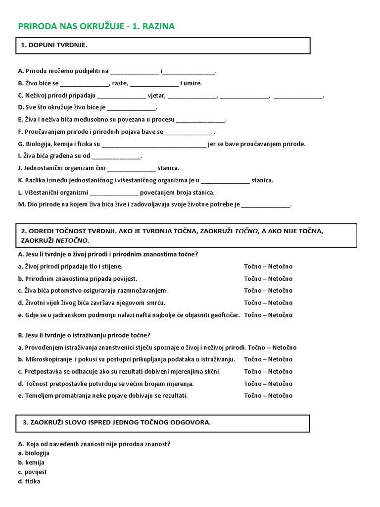 Ponavljanje Za 1. PPZ 2 | PDF