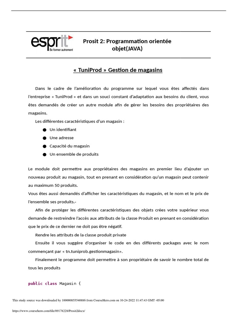 Prosit 2 | PDF | Informatique | Génie logiciel