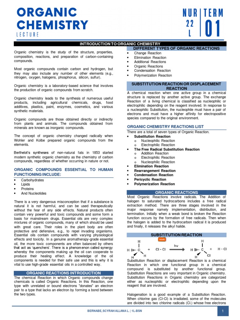 Orgchem Trans | PDF | Chemical Reactions | Alkane
