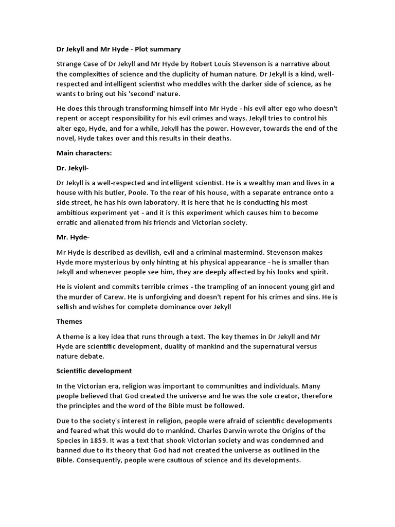 DR Jekyll and MR Hyde Worksheet | PDF | Strange Case Of Dr Jekyll And ...