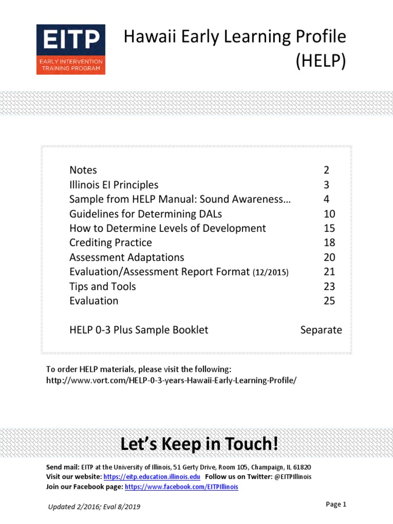 Hawaii Early Learning Profile Overview | PDF | Educational Assessment ...