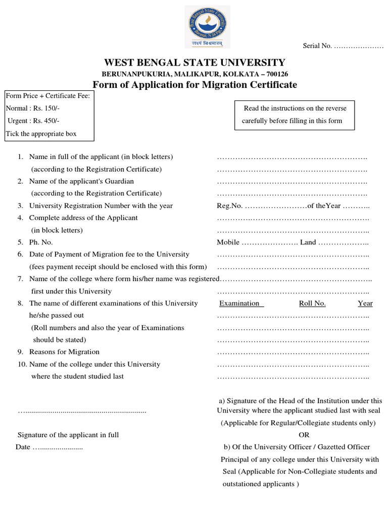Migration Certificate Application Guide | PDF | Government