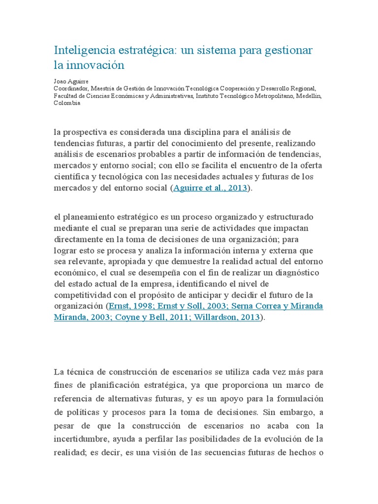 Inteligencia estratégica | PDF | Planificación | Planificación estratégica